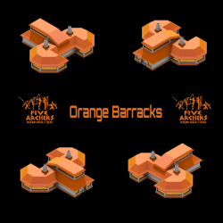 Orange Barracks Or Residences Isometric Liberated Pixel Cup